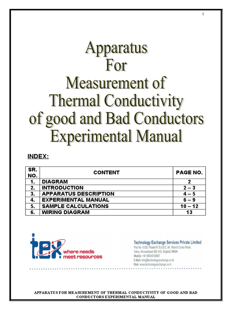 Thermal Conductivity Testing Manual | PDF | Thermocouple | Heat Transfer