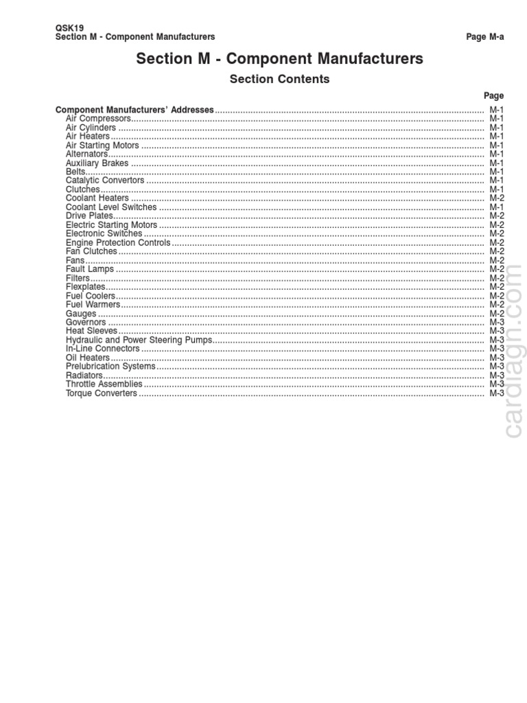 Section M - Component Manufacturers | PDF | Machines | Vehicle Parts