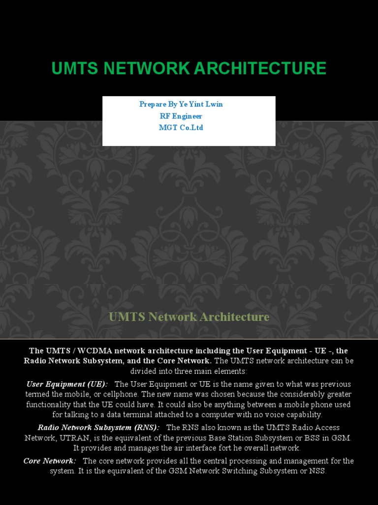 Umts Network Architecture | PDF | Telecommunications Infrastructure ...