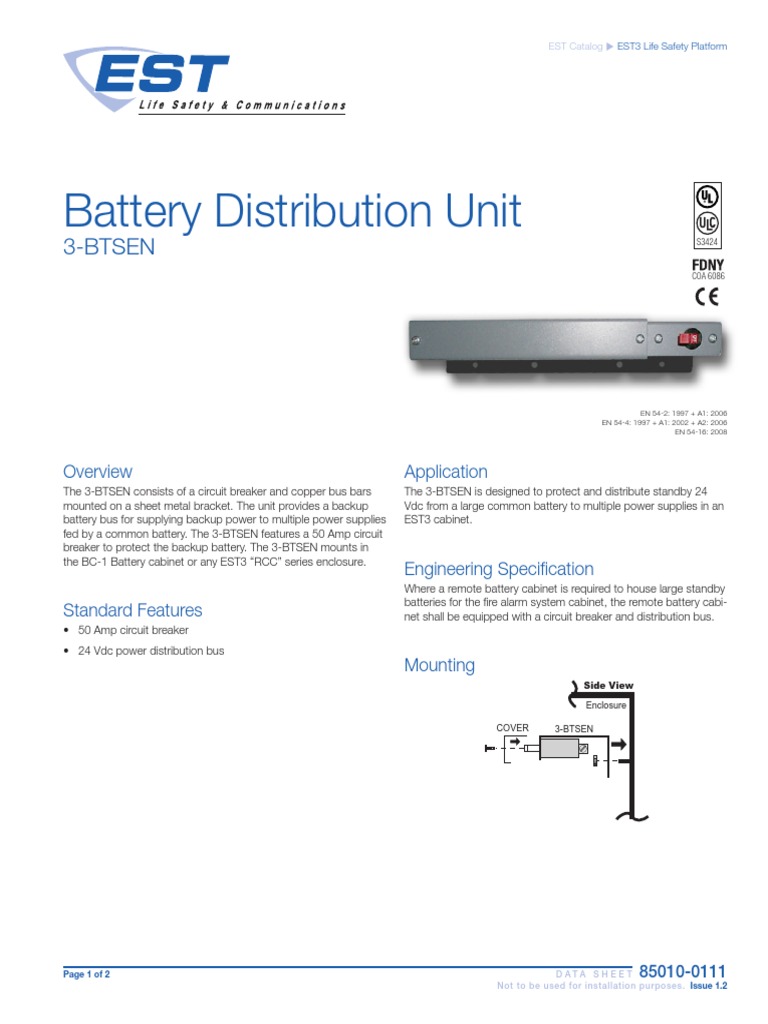 85010-0111 - Battery Distribution Unit | PDF | Electrical Wiring ...