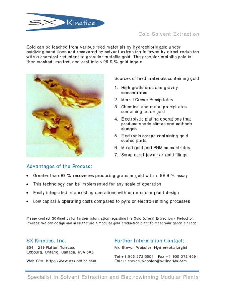Gold Solvent Extraction Process Overview | PDF