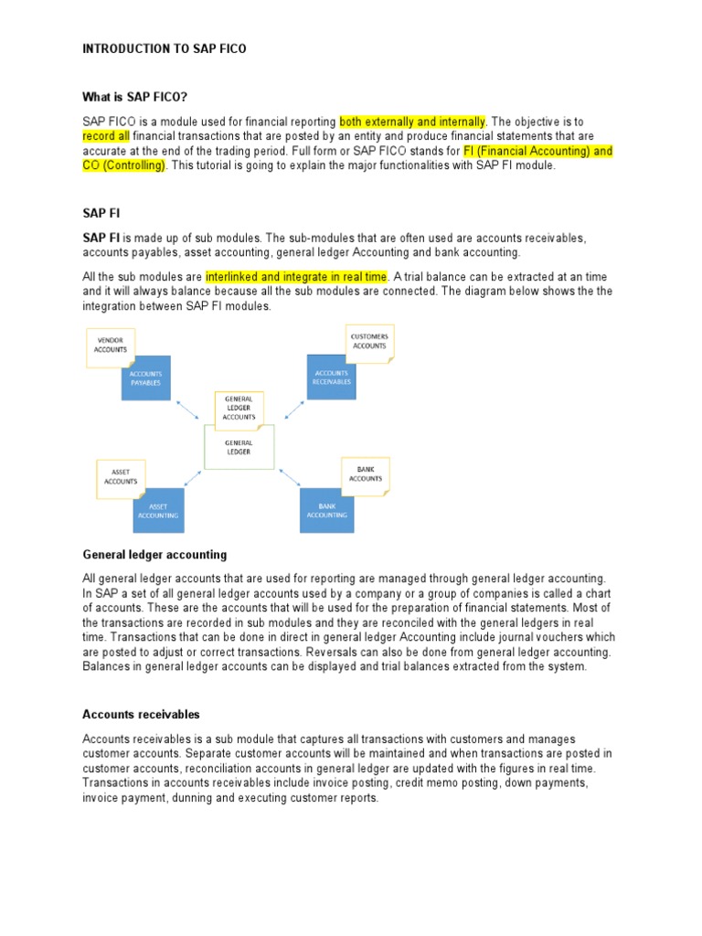 Introduction To Sap Fico | PDF | Payroll | Accounts Payable