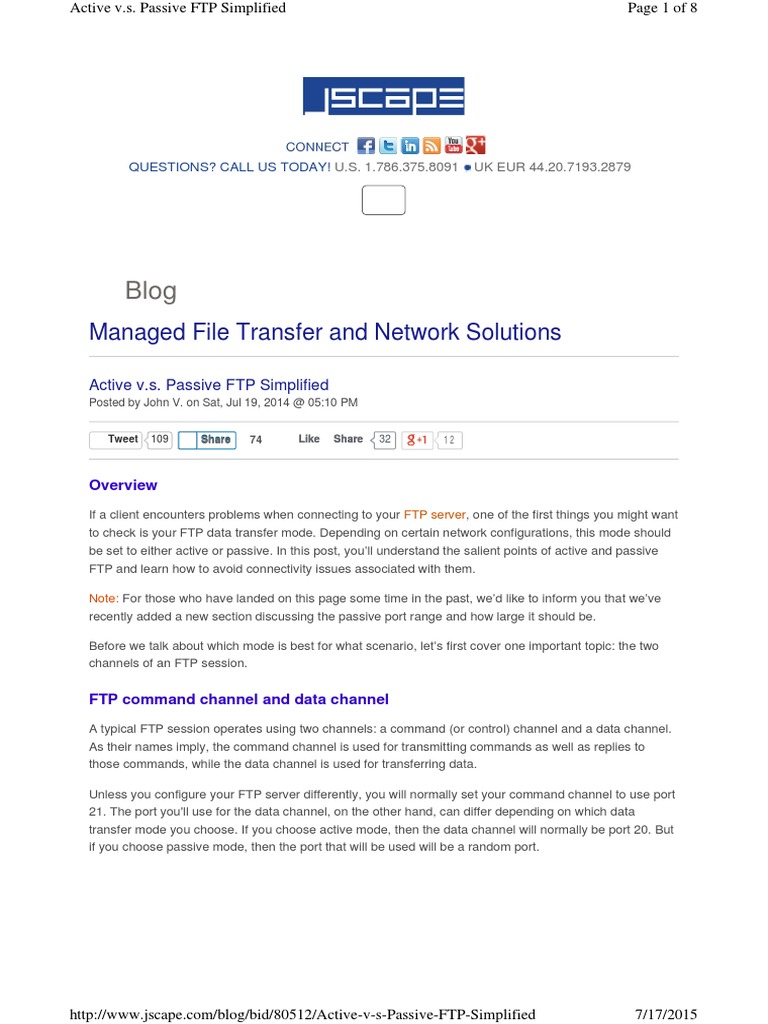 Managed File Transfer and Network Solutions: Active V.S. Passive FTP ...