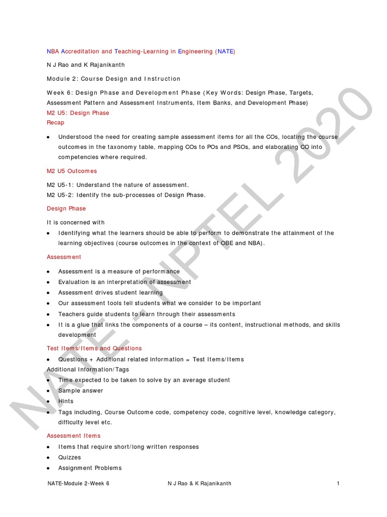 NATE NBA Module 2 - Week 6 | PDF | Educational Assessment | Educational Technology