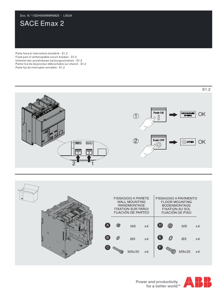 SACE Emax 2: Doc. N.° 1SDH000999R0820 - L9324 | PDF