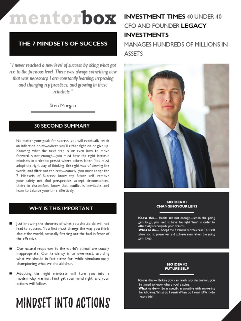 'Seven Mindsets of Success - Cheatsheet - PDF' PDF | PDF | Mindset ...