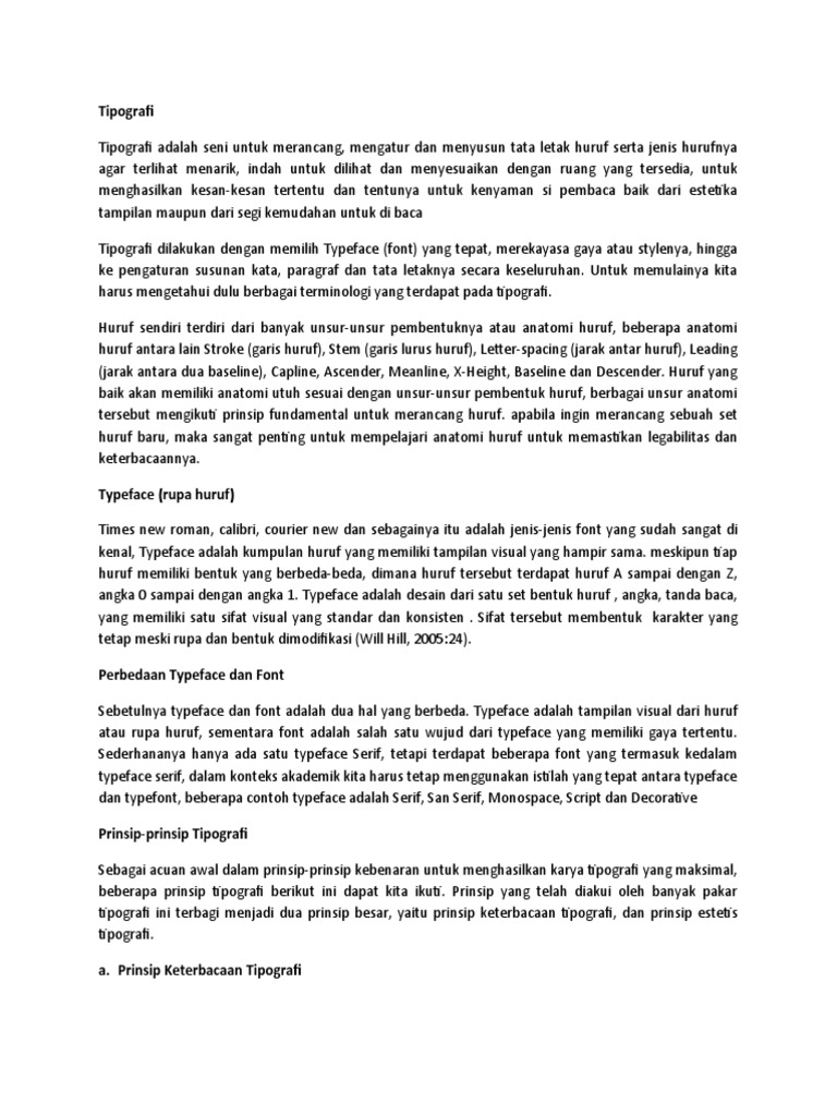 Prinsip Dasar Tipografi dan Typeface | PDF