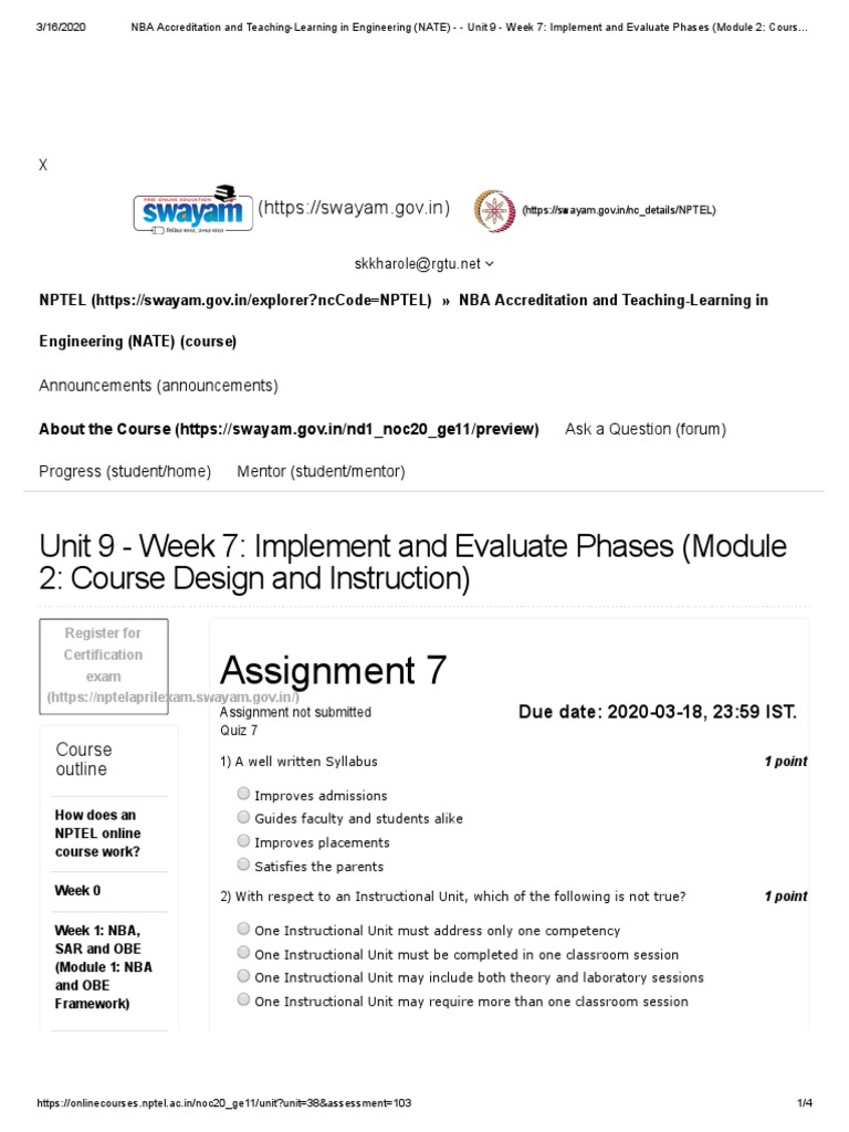 Assignment 7: Unit 9 - Week 7: Implement and Evaluate Phases (Module 2 ...
