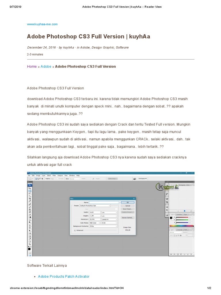 Adobe Photoshop CS3 Full Version - Kuyhaa - Reader View | PDF