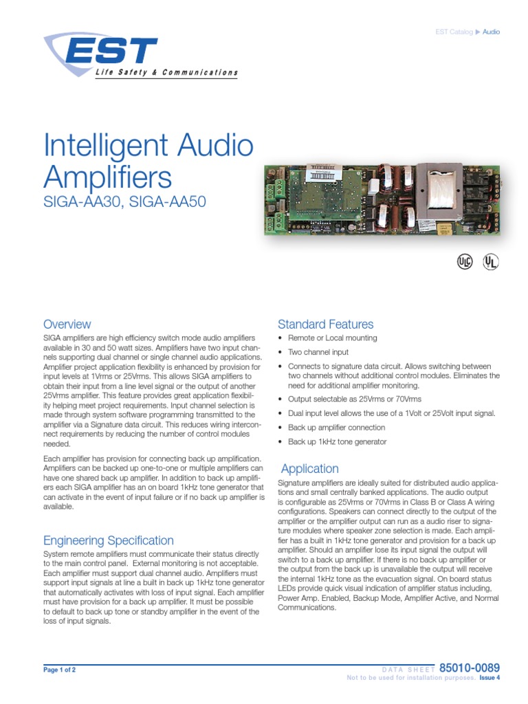 85010-0089 - Intelligent Audio Amplifiers | PDF | Amplifier | Electronics
