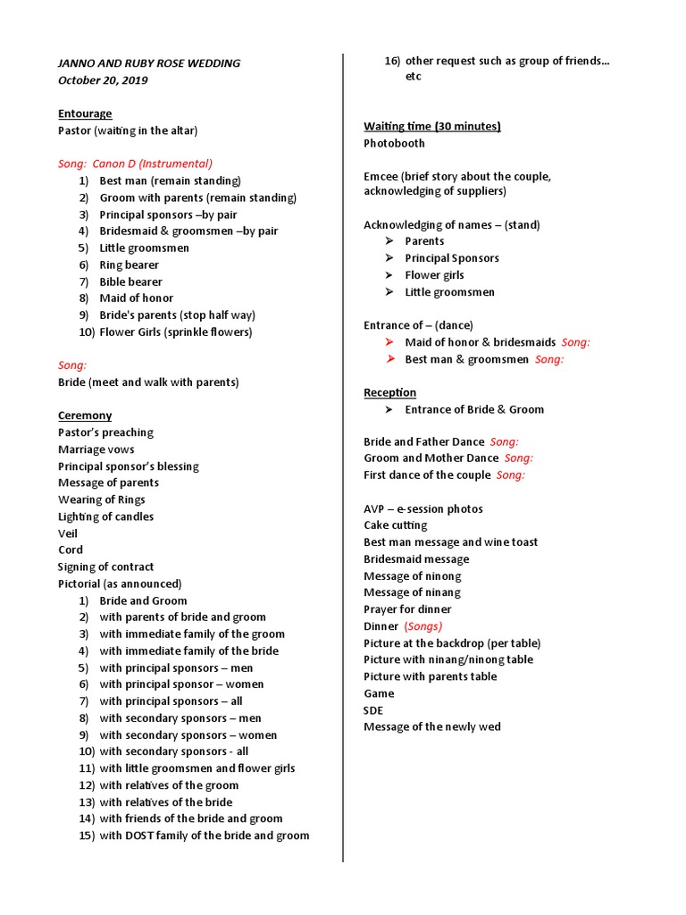 Wedding Program Sample Only | PDF | Bridesmaid | Wedding