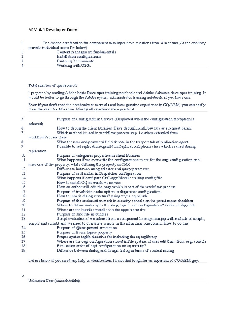 Adobe AEM Questions | PDF | Java Servlet | Java Server Pages