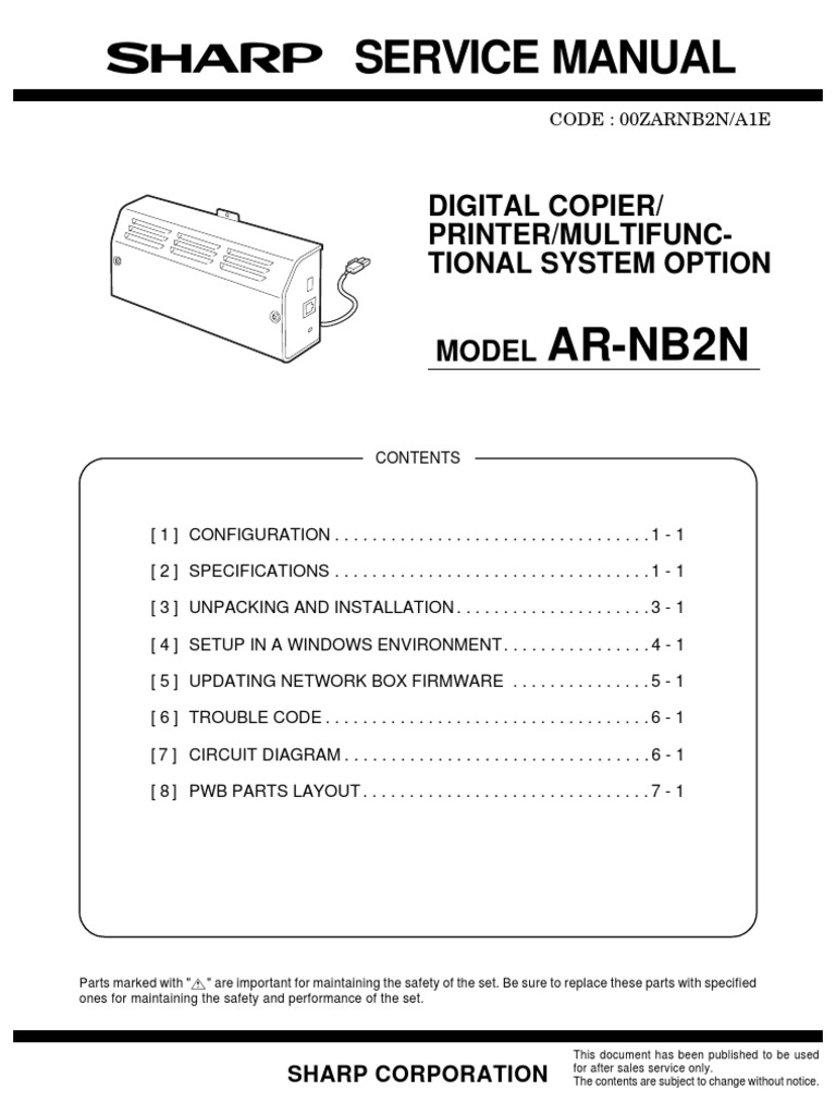 Service Manual: Digital Copier/ Printer/Multifunc-Tional System Option ...