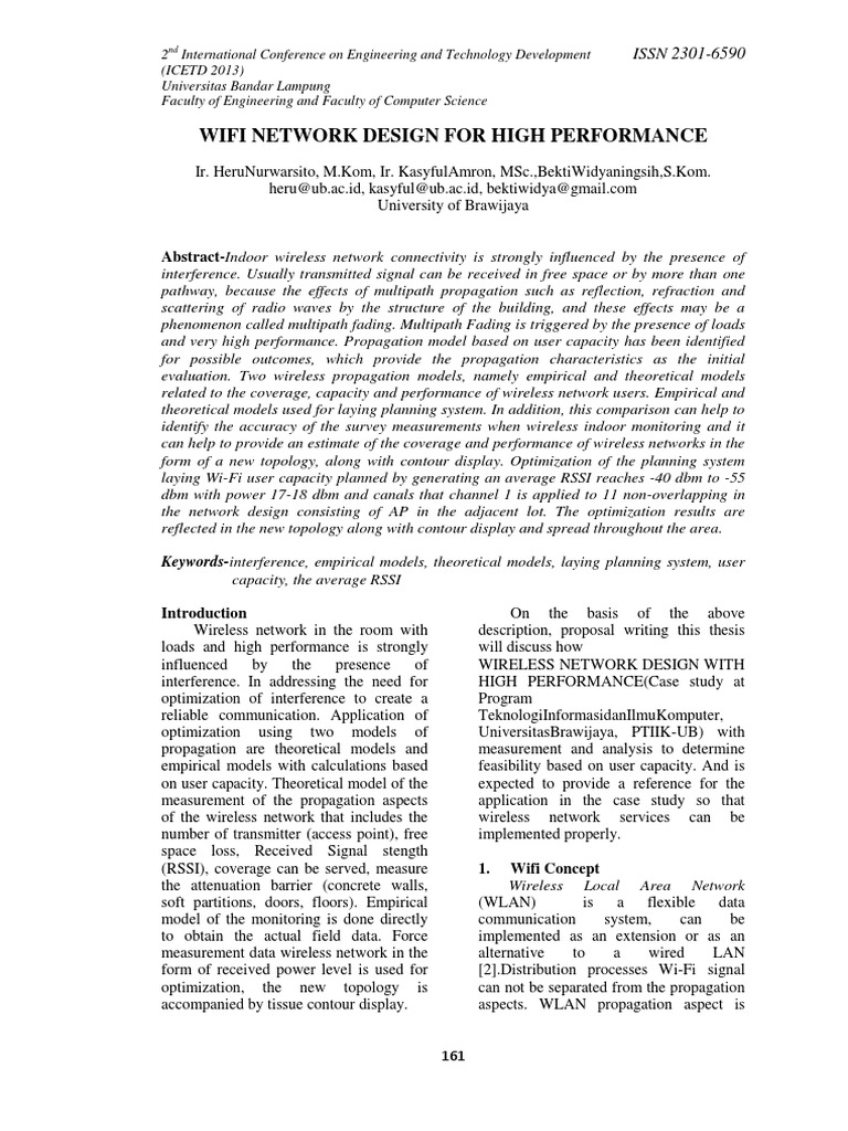 Wifi Network Design For High Performance | PDF | Wireless Lan ...
