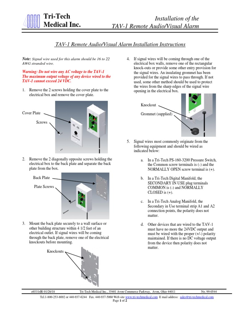 99-0544 Installation Instructions For New Tav-1 - 3 PDF | PDF | Ac ...