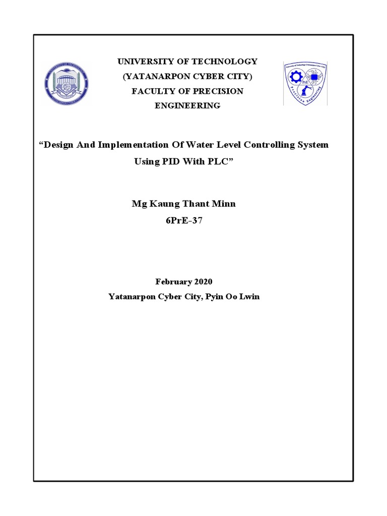 PLC-Based Water Level Control System | PDF | Control System ...