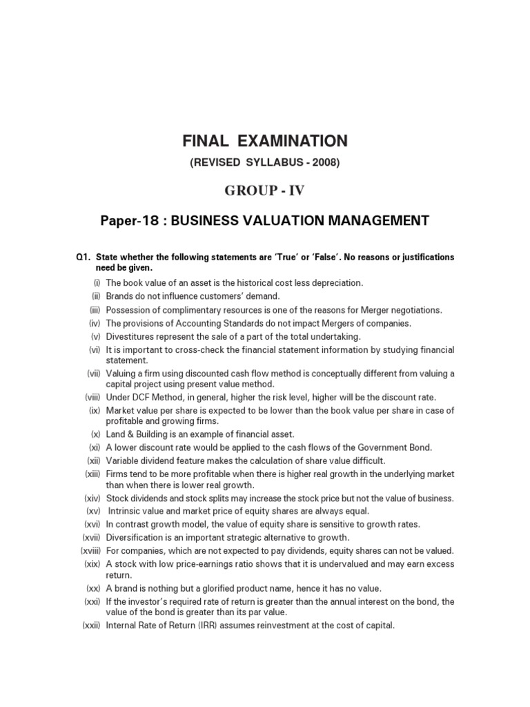 Business Valuation Management | PDF | Mergers And Acquisitions ...