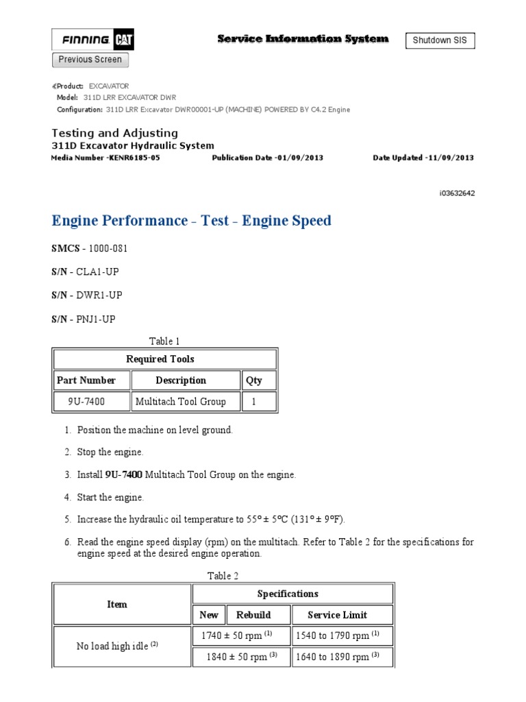 Engine Performance - Test - Engine Speed: Testing and Adjusting | PDF ...
