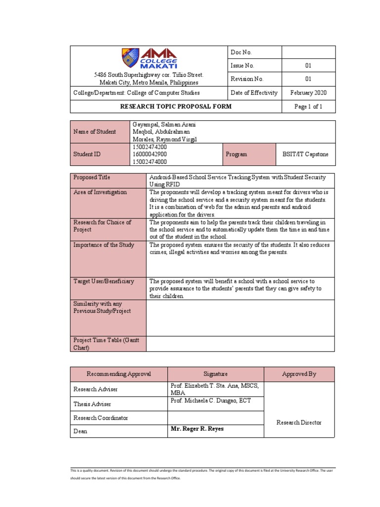Research Topic Proposal Form | PDF | Software | Computing