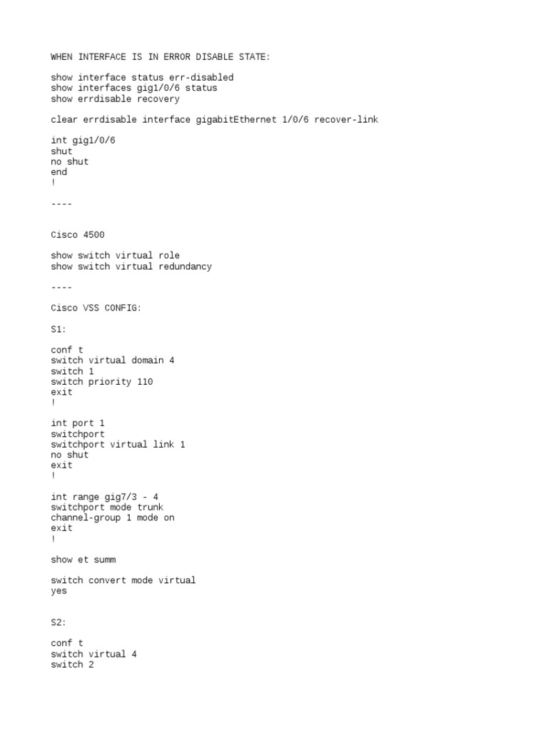 Commands Cisco Switches | PDF