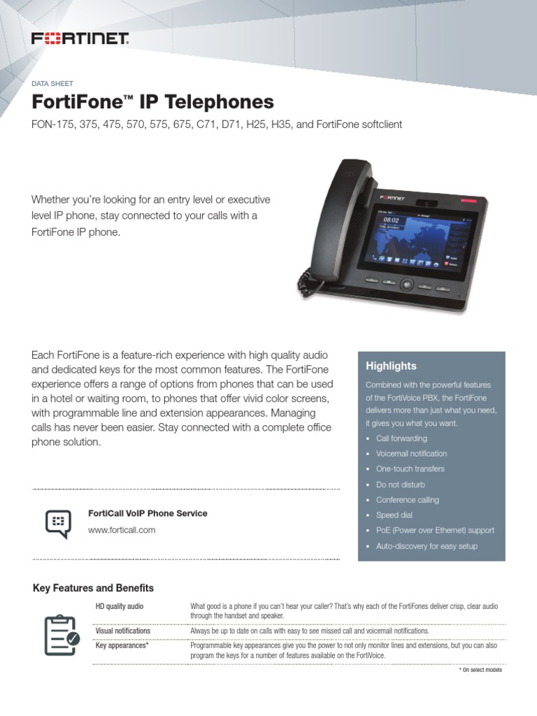 FortiFone IP Series PDF | PDF | Telephone | Voice Over Ip