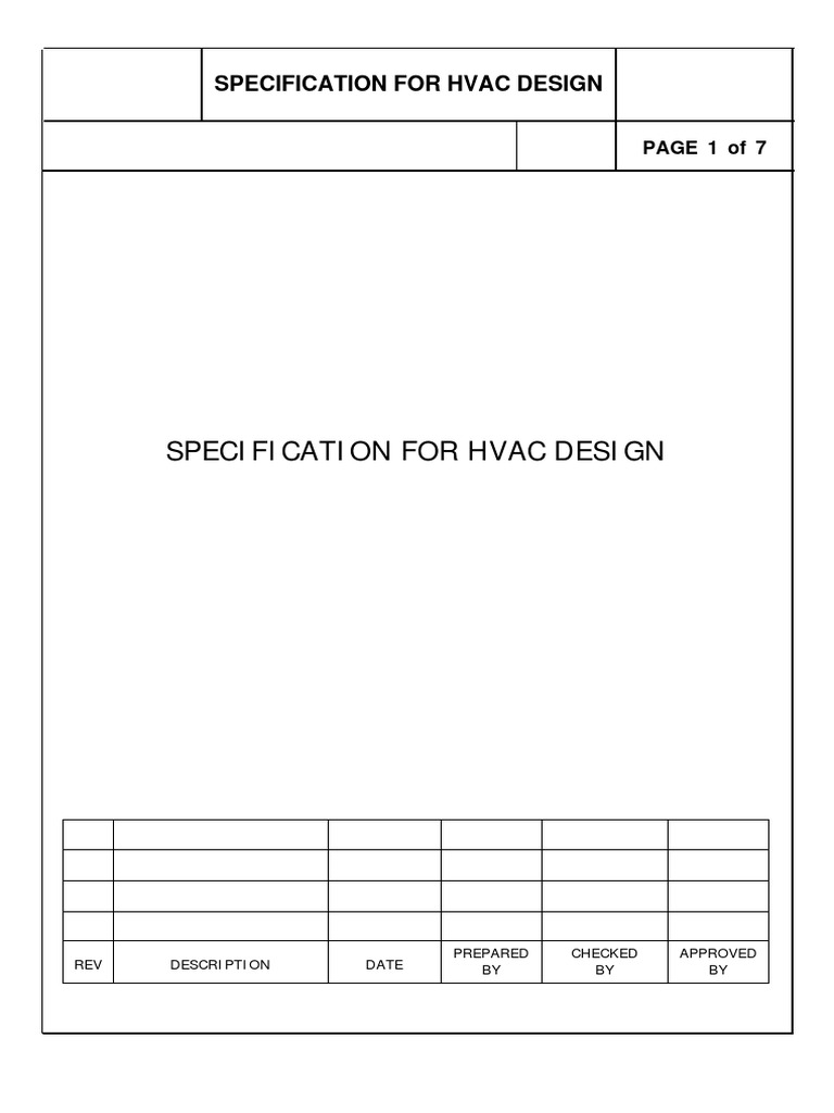 Spec. HVAC Design | Download Free PDF | Air Conditioning | Duct (Flow)