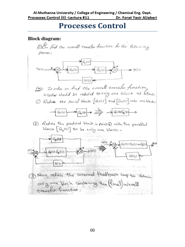 Block Diagram in Process Control | PDF