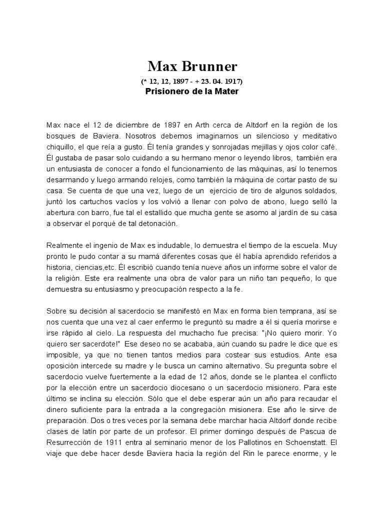 Max Brunner | PDF | María, madre de Jesús | Alma