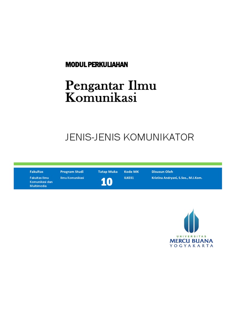 Modul Pertemuan 10 - Jenis-Jenis Komunikator | PDF