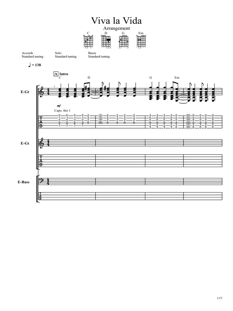 Viva La Vida | PDF | Musical Instruments | Elements Of Music