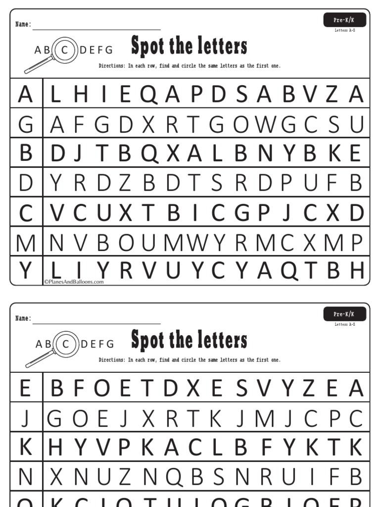 Spotting Letters Alphabet Worksheets | PDF