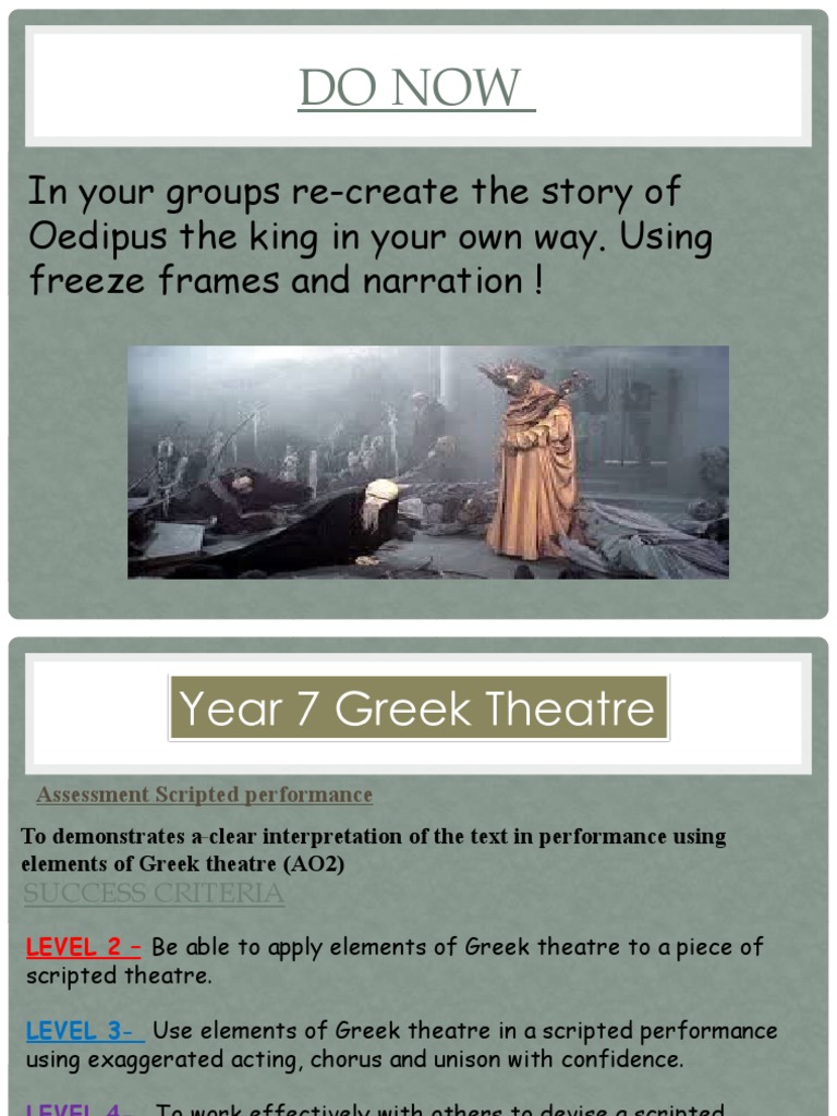 Do Now: in Your Groups Re-Create The Story of Oedipus The King in Your ...