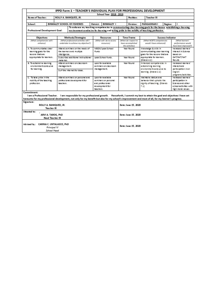 IPPD Form 1 | PDF | Learning | Education Theory