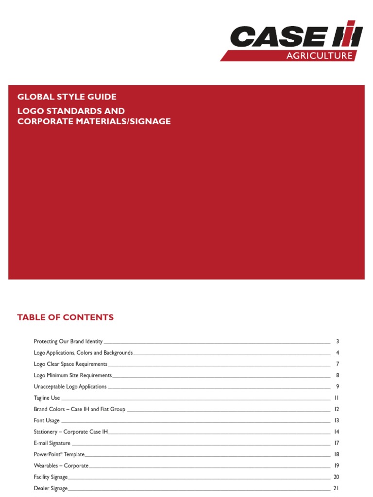 Global Style Guide Logo Standards and Corporate Materials/Signage | PDF ...