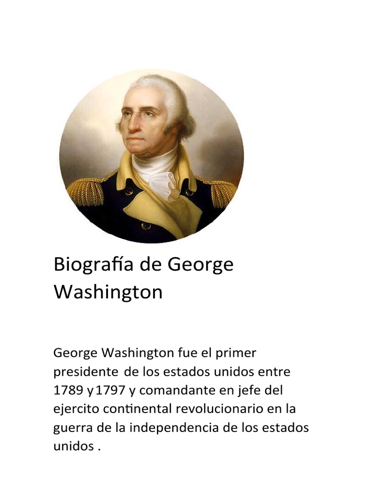 Biografía de George Washington | PDF | George Washington | Agitación
