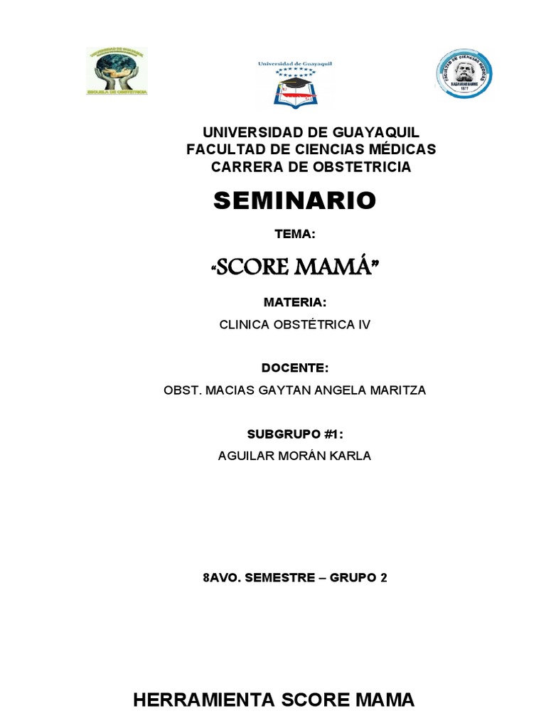 Herramienta Score MAMÁ en Obstetricia | PDF | Presión sanguínea ...