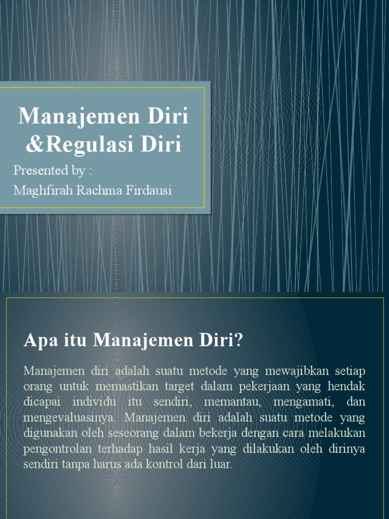 Manajemen Diri & Regulasi Diri | PDF