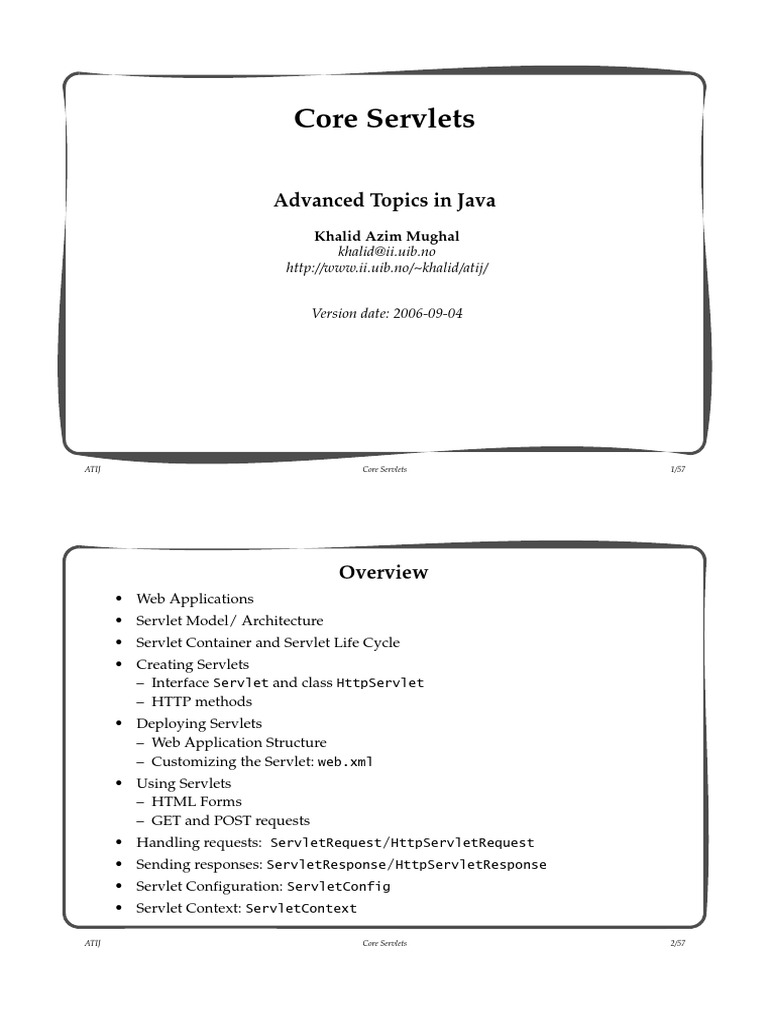 Advanced Topics In Java Pdf Java Servlet Hypertext Transfer Protocol 