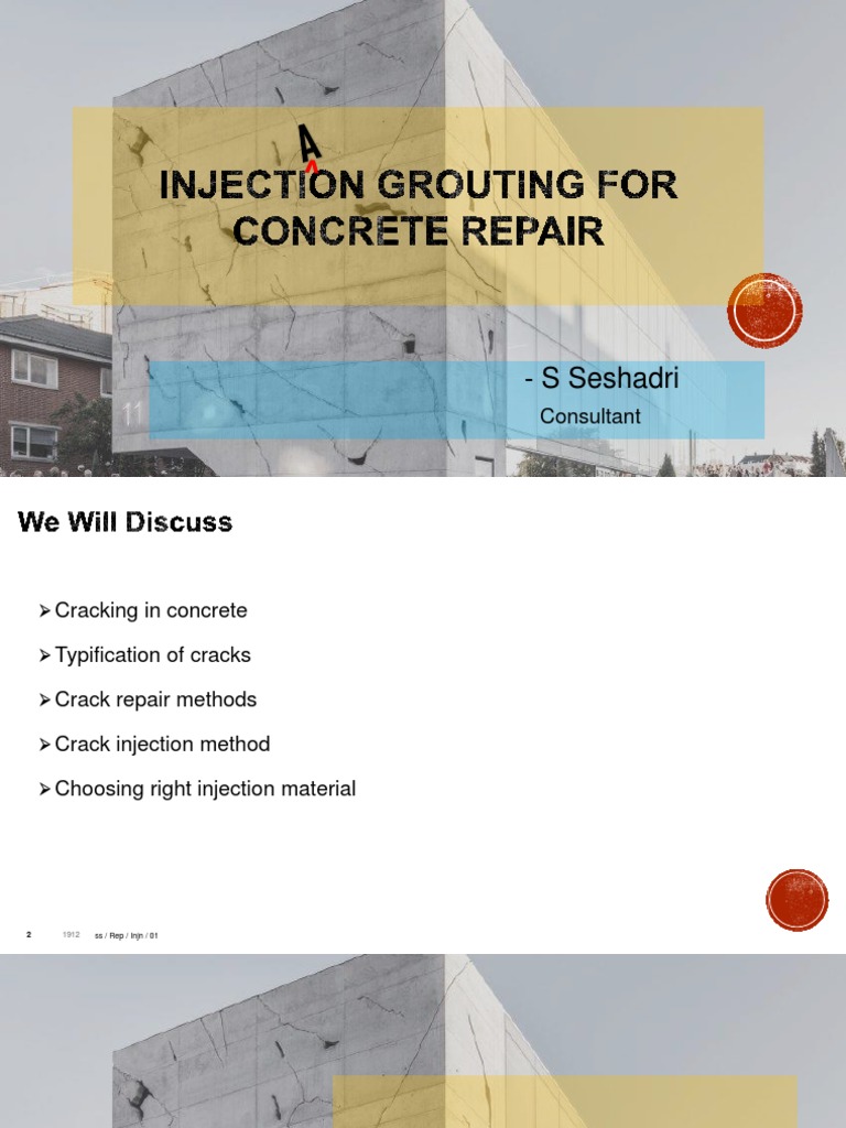 KHRI-Webinar (23-04-2020) - Injection Grouting For Concrete Repair-Shri S Seshadri (BASF) | PDF ...