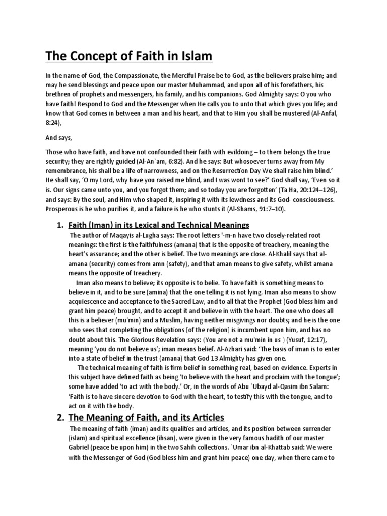 The Concept of Faith in Islam | PDF | Prophets And Messengers In Islam ...