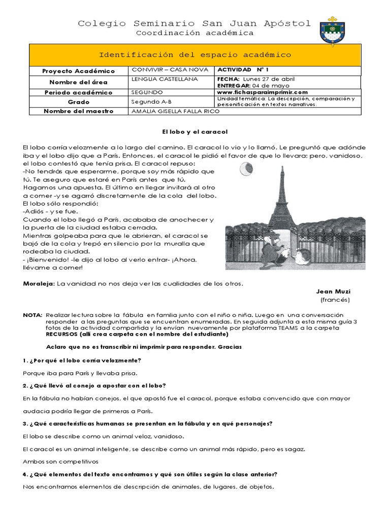 ACTIVIDAD 1 La Descripción, Comparación y Personificación | PDF