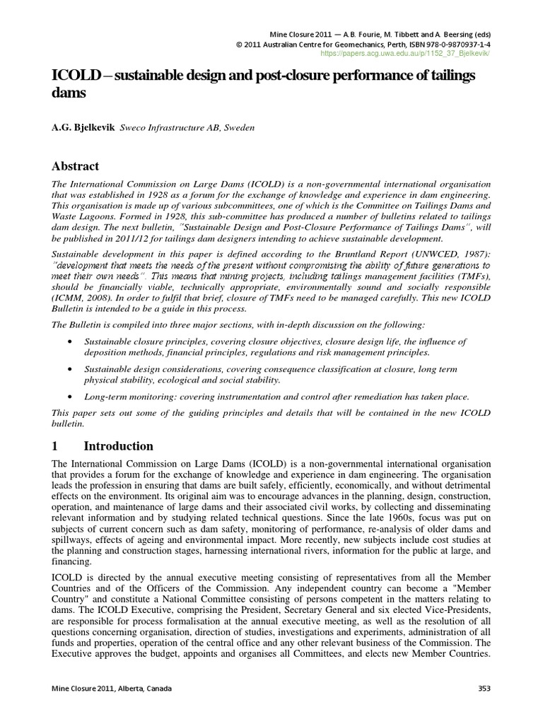 ICOLD Bulletin 153 (2013) Sustainable Design and Post-Closure ...