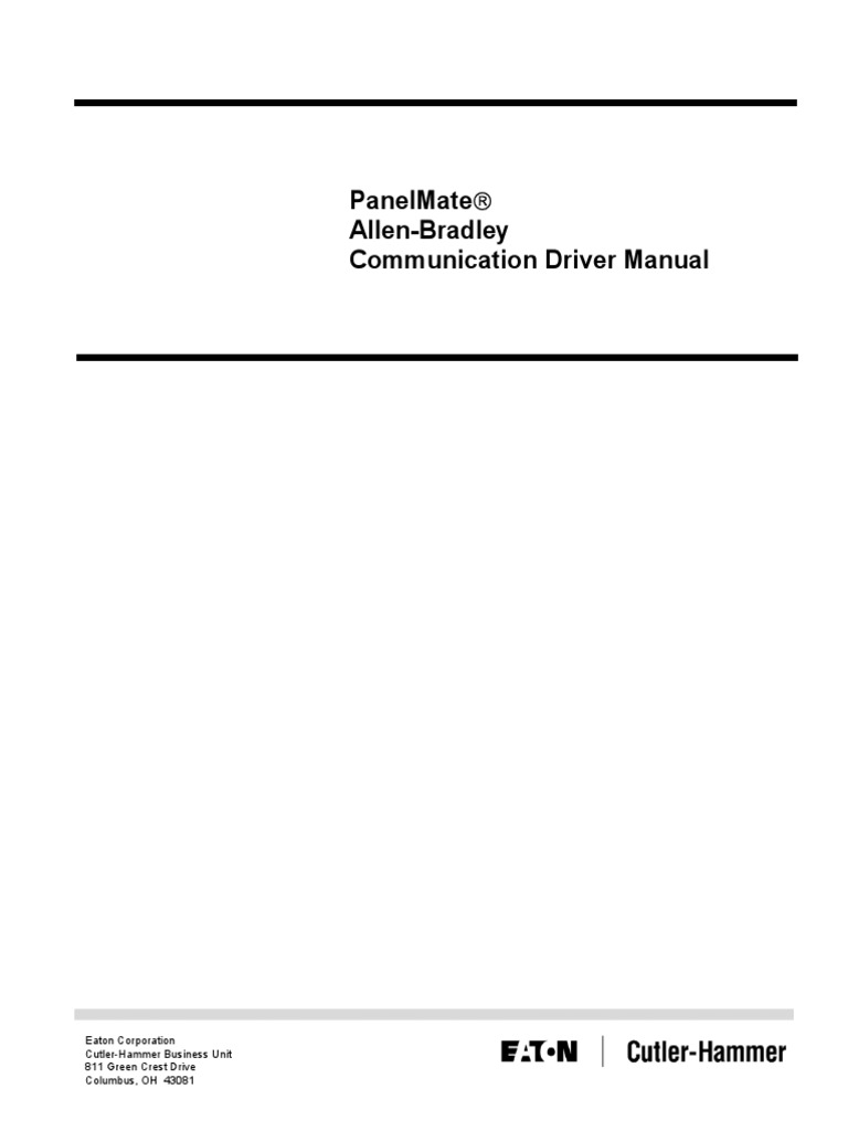 Panelmate Allen-Bradley Communication Driver Manual | PDF ...