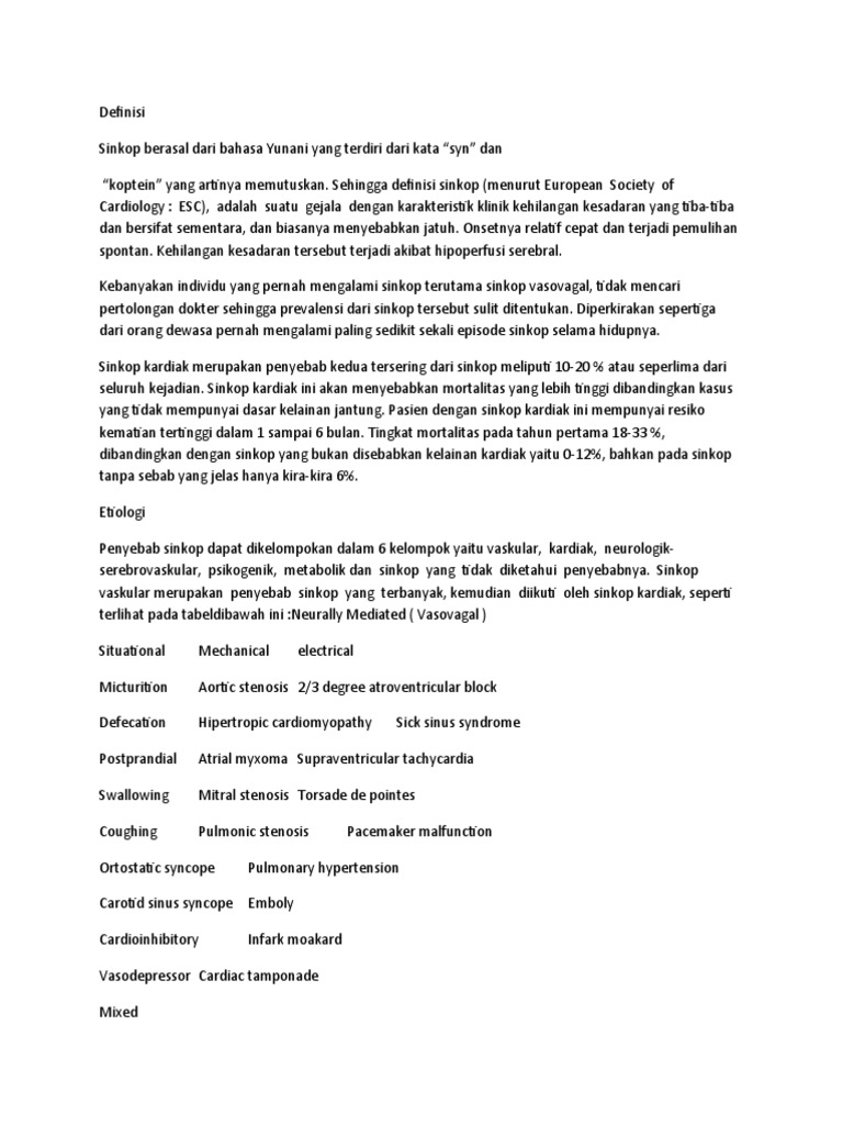 Definisi Sinkop | PDF | Sains & Matematika