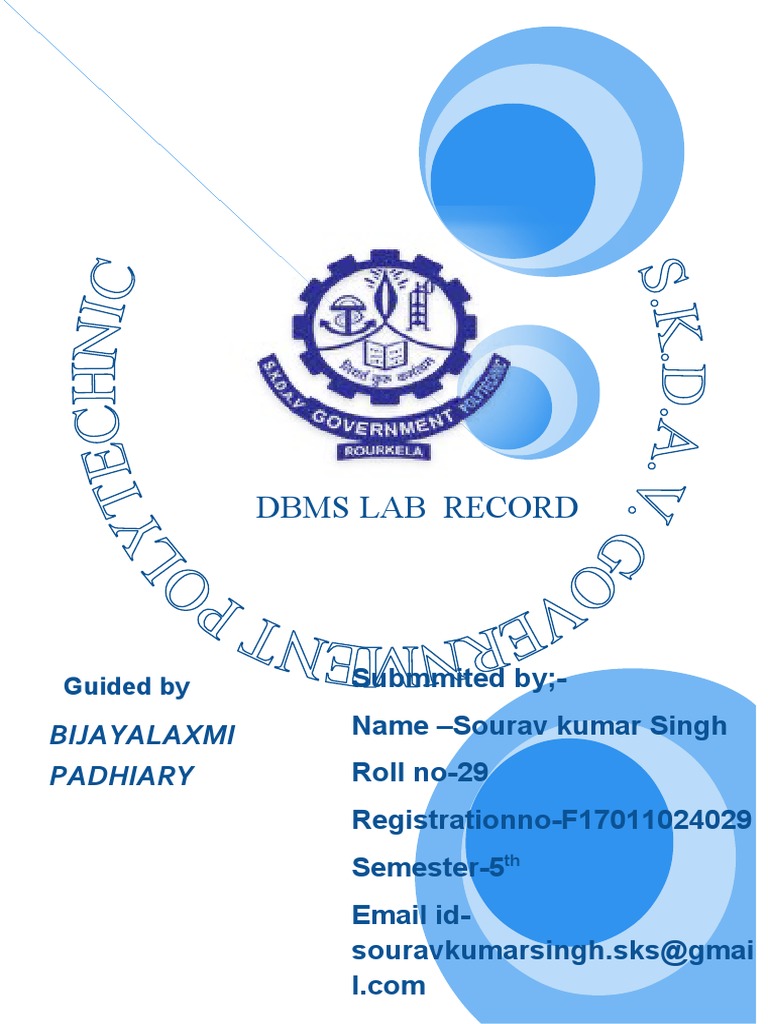 Dbms Lab Record: Bijayalaxmi Padhiary | PDF