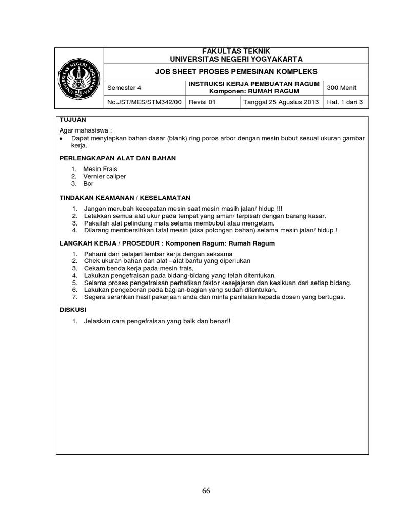 Proses Pemesinan Lanjut Lembar Instruksi Kerja Pembuatan Ragum PDF | PDF | Teknologi & Rekayasa
