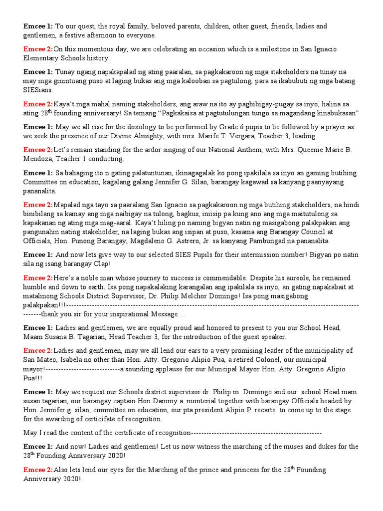 Script For Foundation SIES | PDF