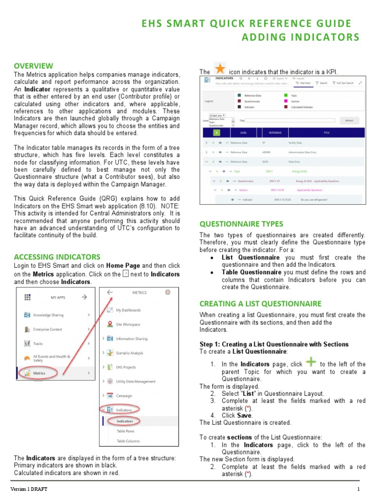 QRG - Metrics - Adding Indicators | PDF | Software | Digital Technology