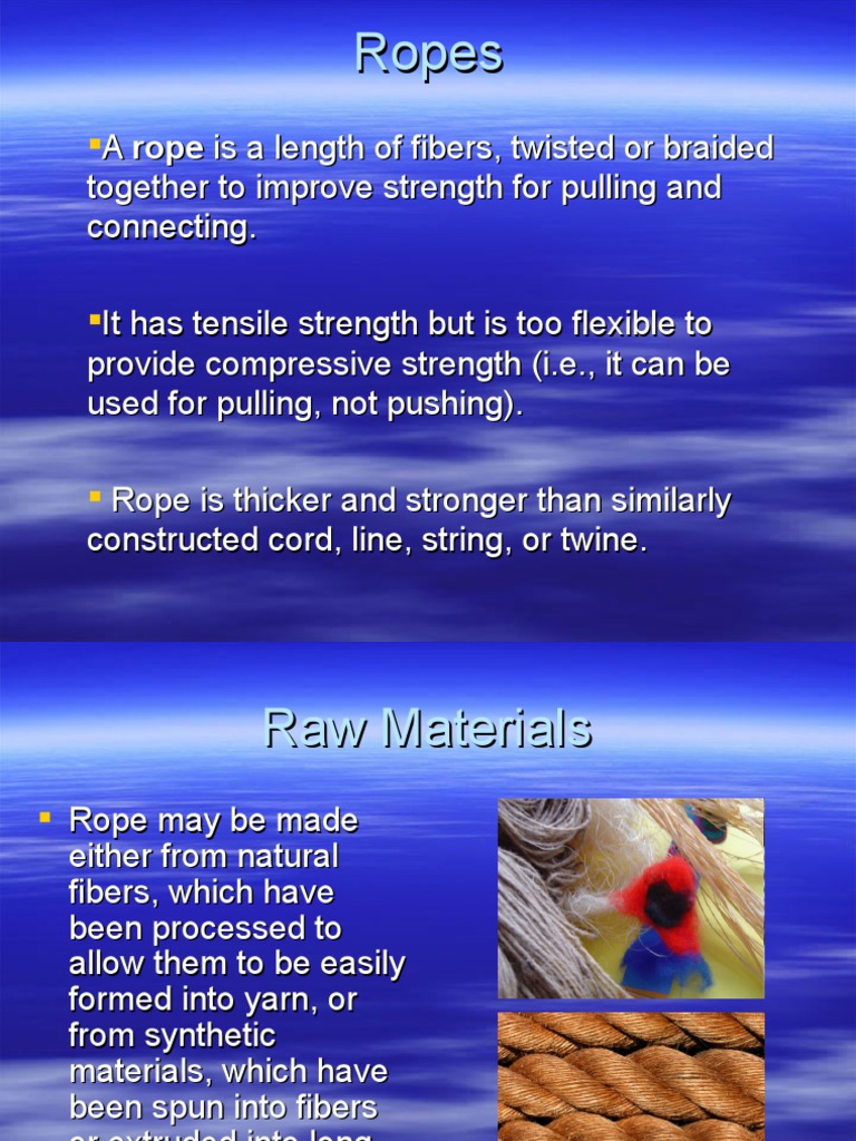 Ropes | PDF | Rope | Fibers