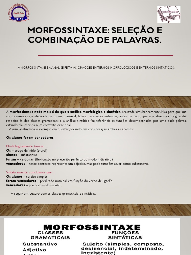 Morfossintaxe: Seleção E Combinação de Palavras | PDF